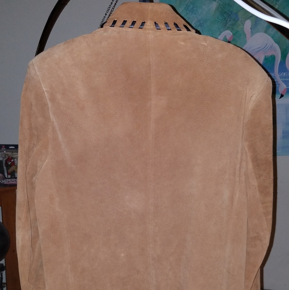 The Limited Collection Suede Leather Suit Jacket - Gem